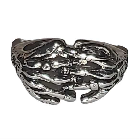None | Accessories | Skeleton Hand Ring Silver Tone Adjustable Detailed ...